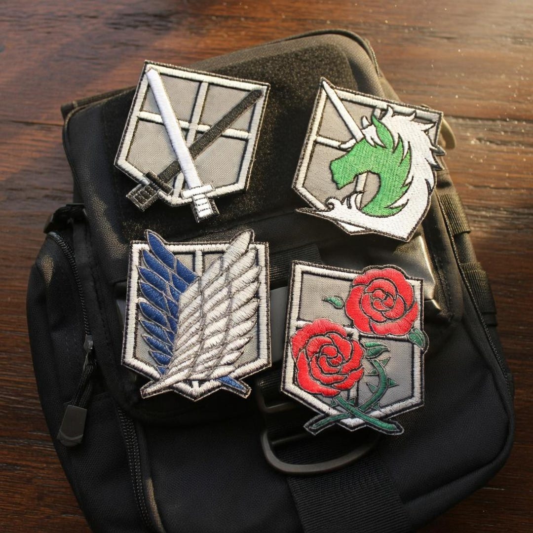 Attack on Titan Patches, Wings of Freedom Scout Regiment, Hook and Loop ...