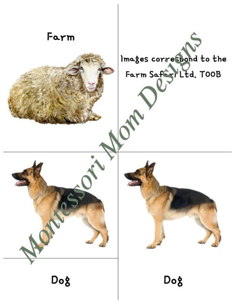 Montessori Three-part Cards Farm Safari Ltd TOOB – Digital Download - Etsy