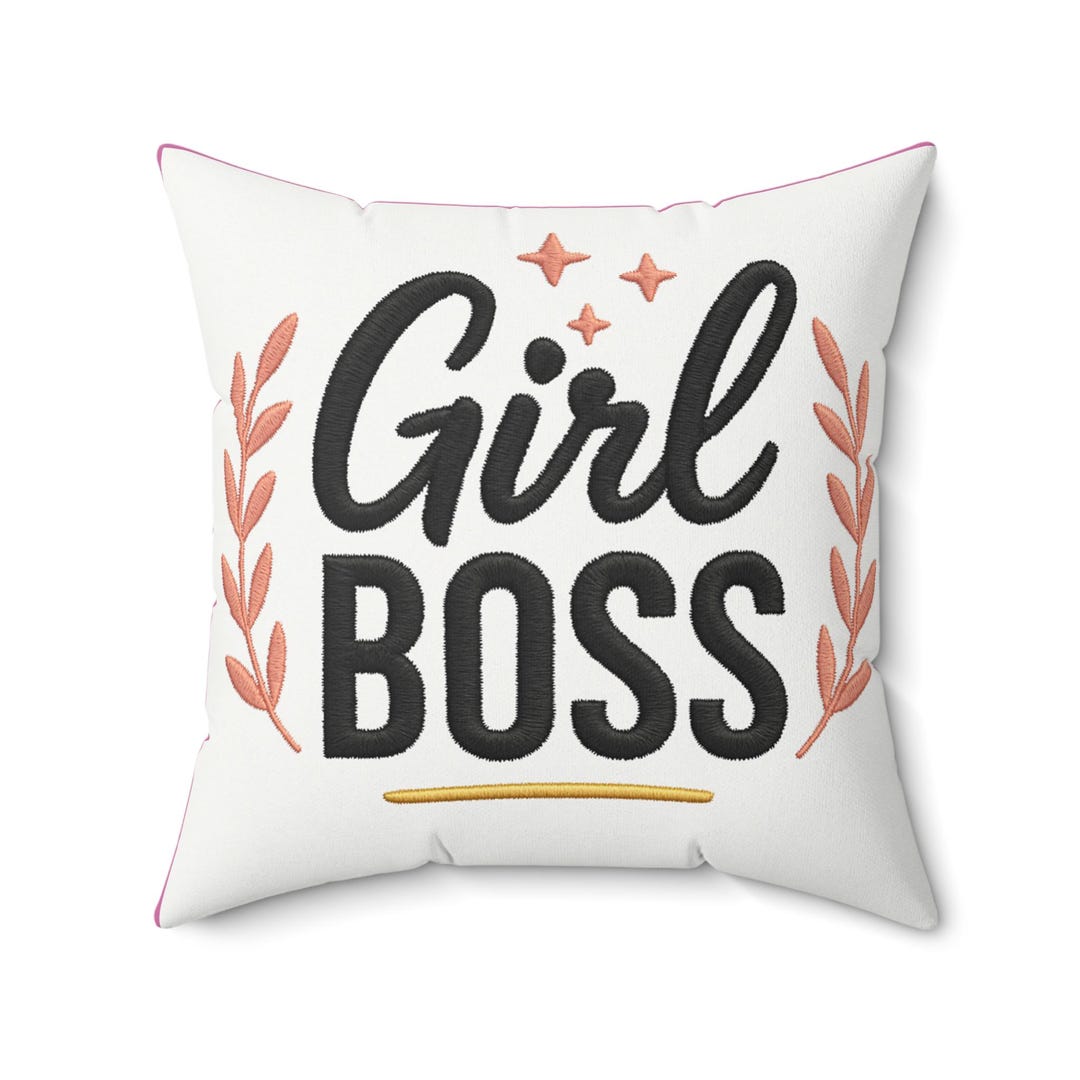 Girl Boss Pillow | Decorative Square Pillow, Typography Home Accent - Etsy