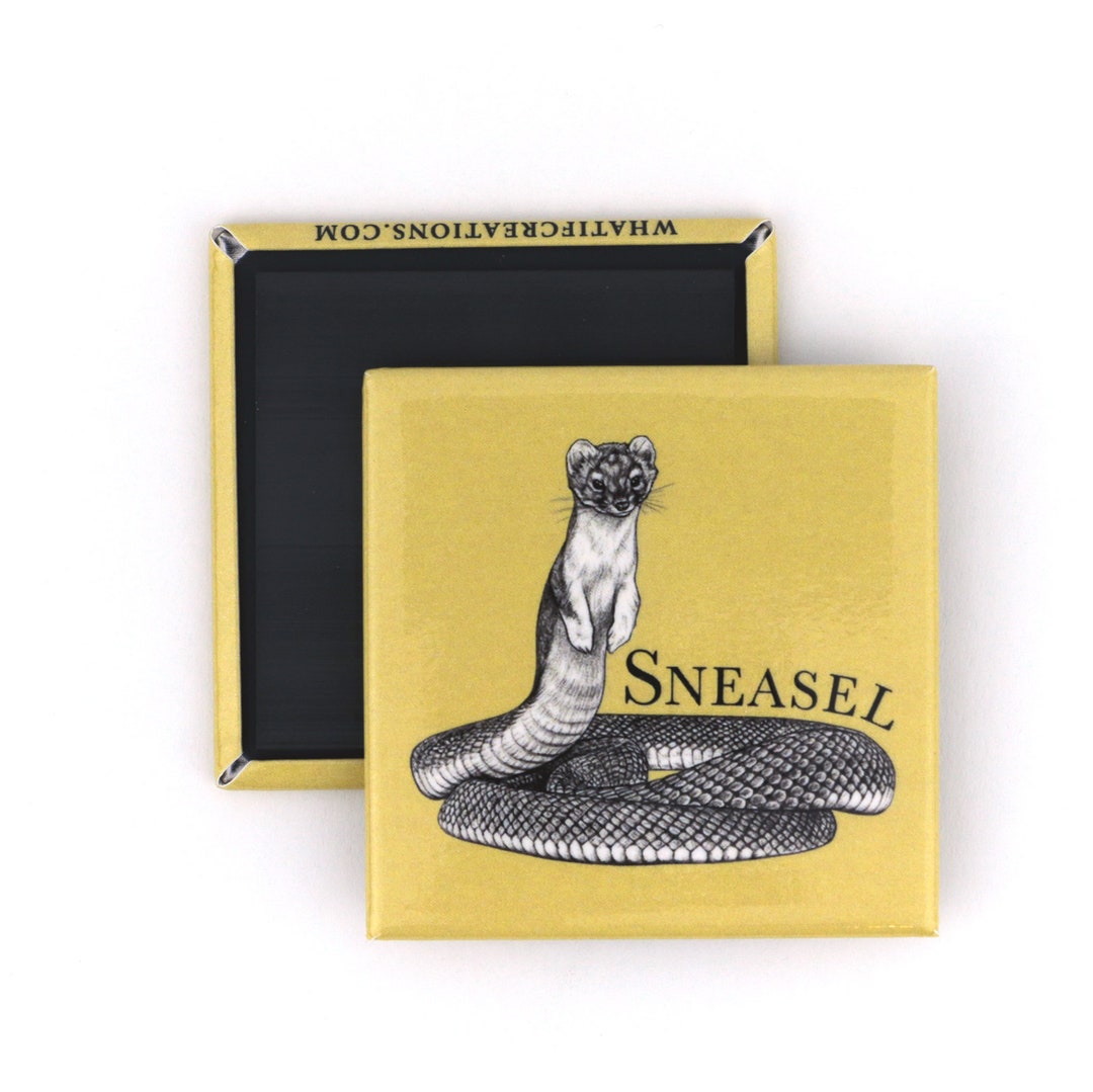Sneasel Fridge Magnet | Snake + Weasel Hybrid Animal | 2" Square ...