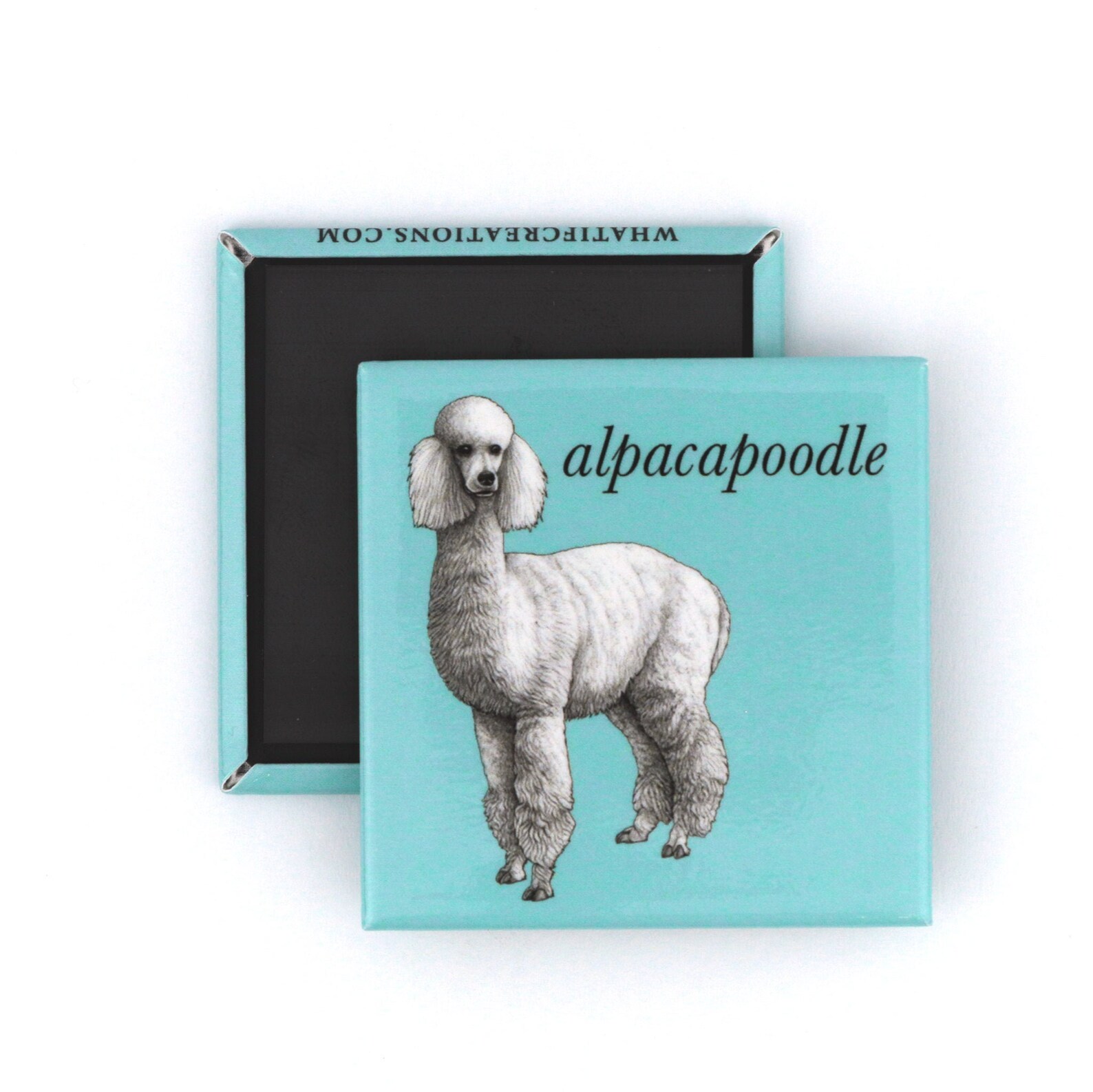 Alpacapoodle Fridge Magnet | Alpaca + Poodle Hybrid Animal | 2" Square ...