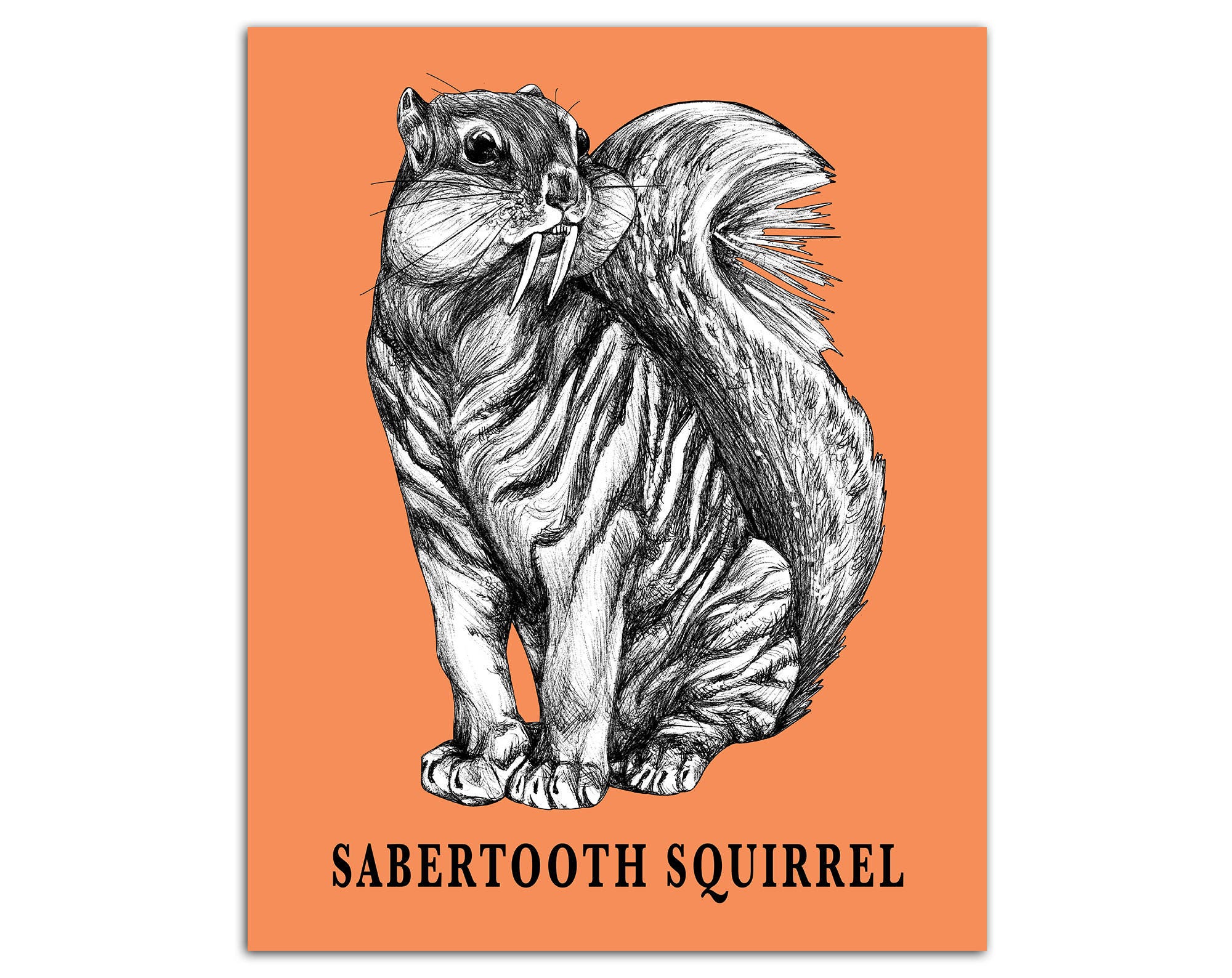 Sabertooth Squirrel Art Print Sabertooth Tiger Squirrel | Etsy