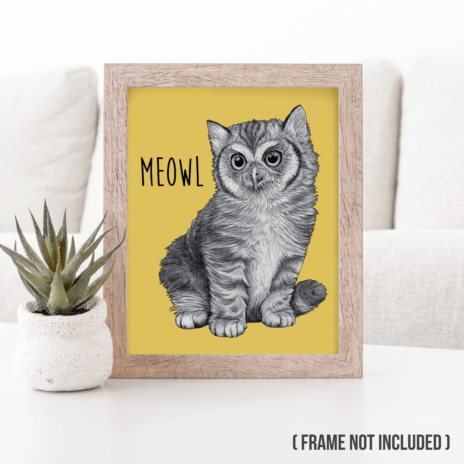 Meowl Art Print | Cat + Owl Hybrid Animal | 8x10" Art Print - Etsy