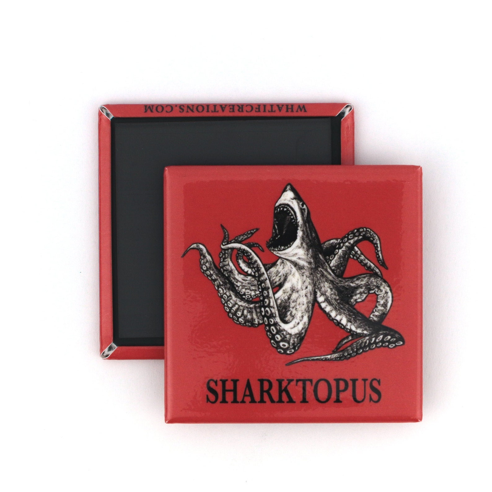 Sharktopus Fridge Magnet | Shark + Octopus Hybrid Animal | 2" Square ...