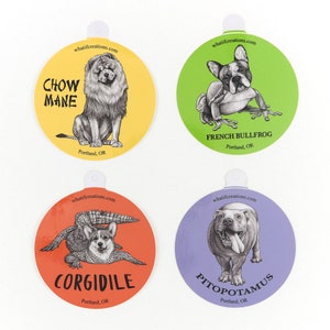 4 for 10.00 Hybrid Animal Stickers 3 Inch Vinyl Circle - Etsy