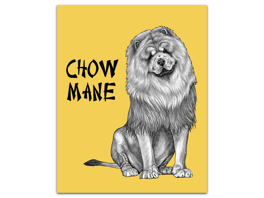 Chow Mane Color Print | Chow Chow + Lion Hybrid Animal Art - Etsy