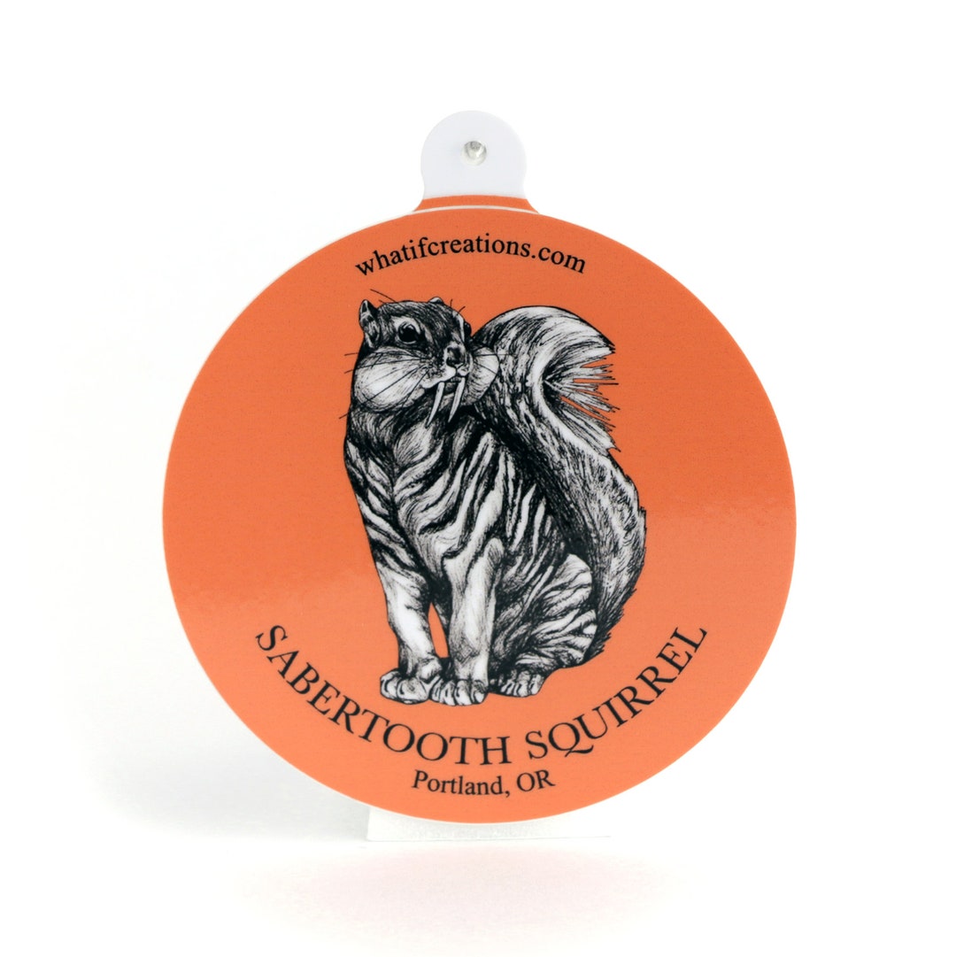 Sabertooth Squirrel Sticker | Sabertooth Tiger + Squirrel Hybrid Animal ...