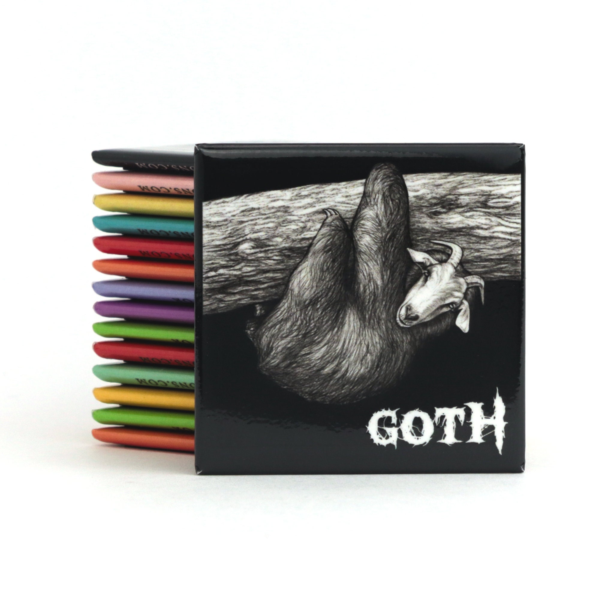 Goth Magnet | Goat + Sloth Hybrid Animal Art - Etsy