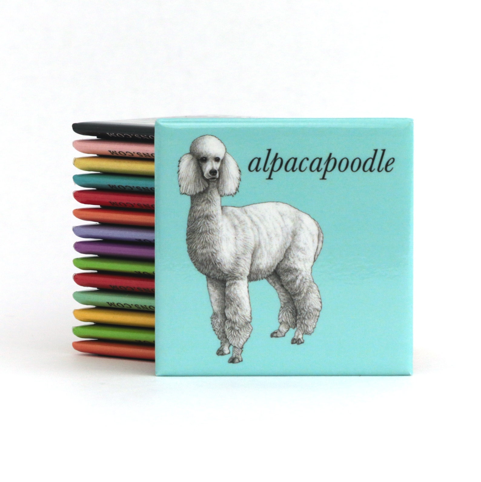 Alpacapoodle Magnet | Alpaca + Poodle Hybrid Animal Art - Etsy