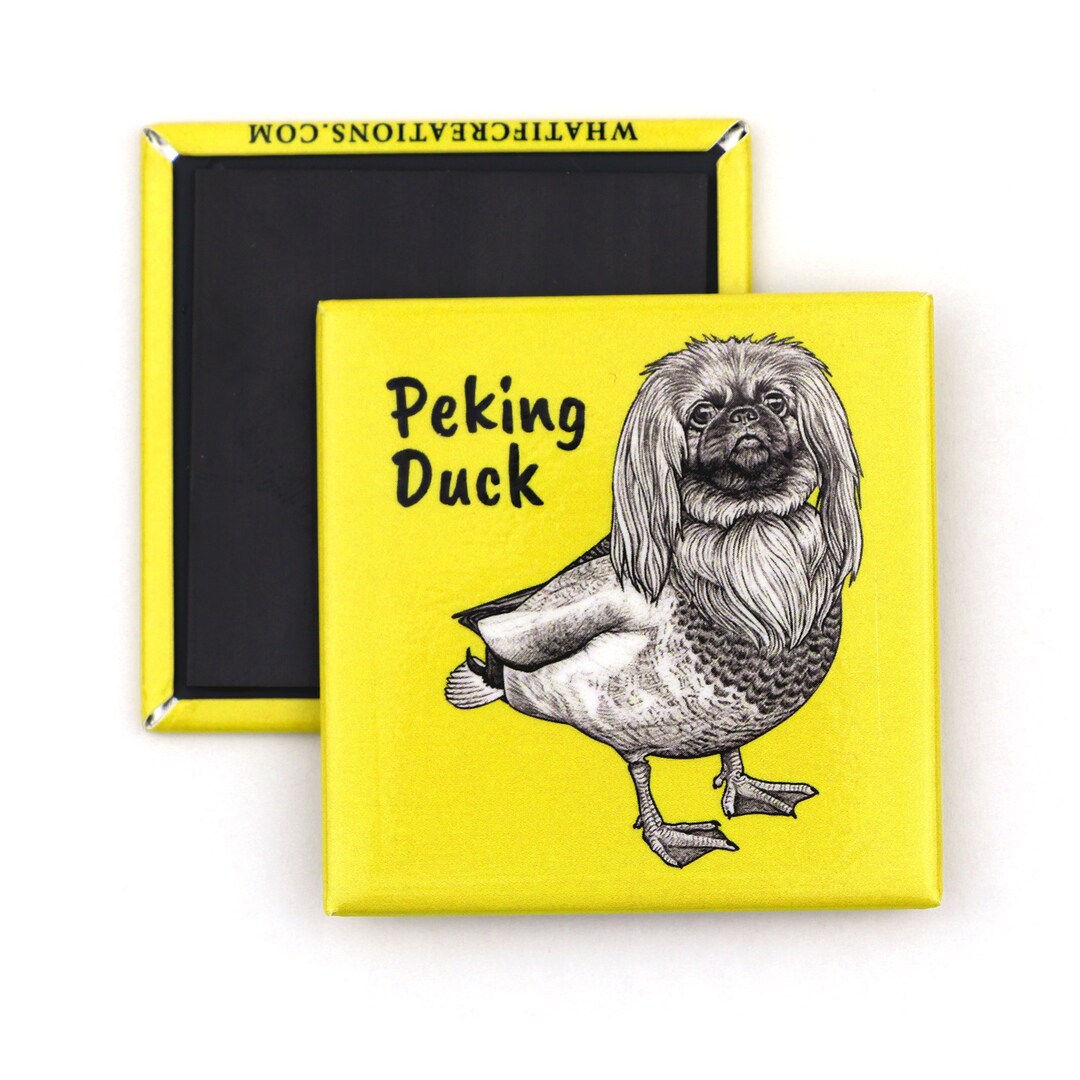 Peking Duck Magnet | Pekingese + Duck Hybrid Animal Art - Etsy UK
