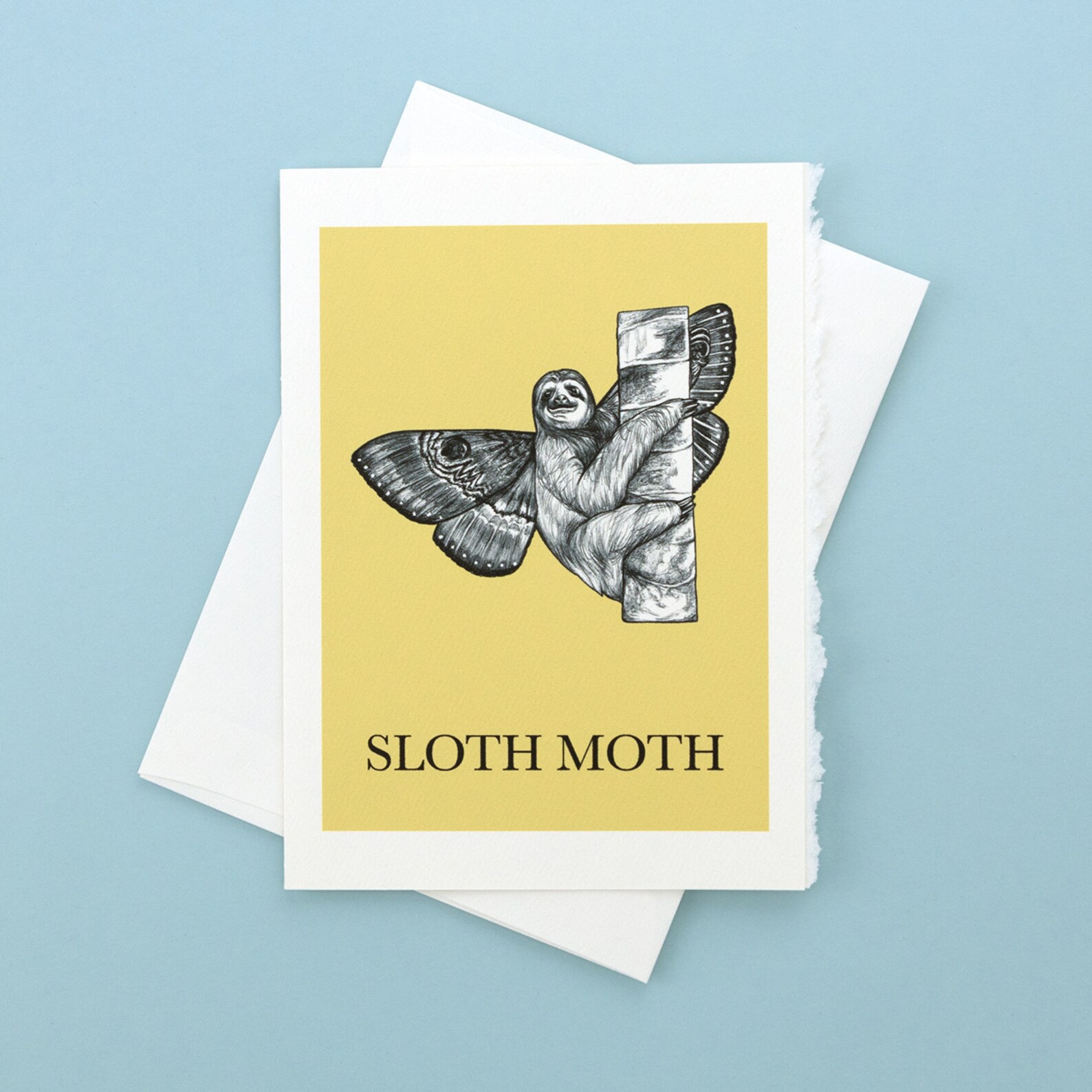 Sloth Moth Greeting Card Sloth Moth Hybrid Animal Blank - Etsy
