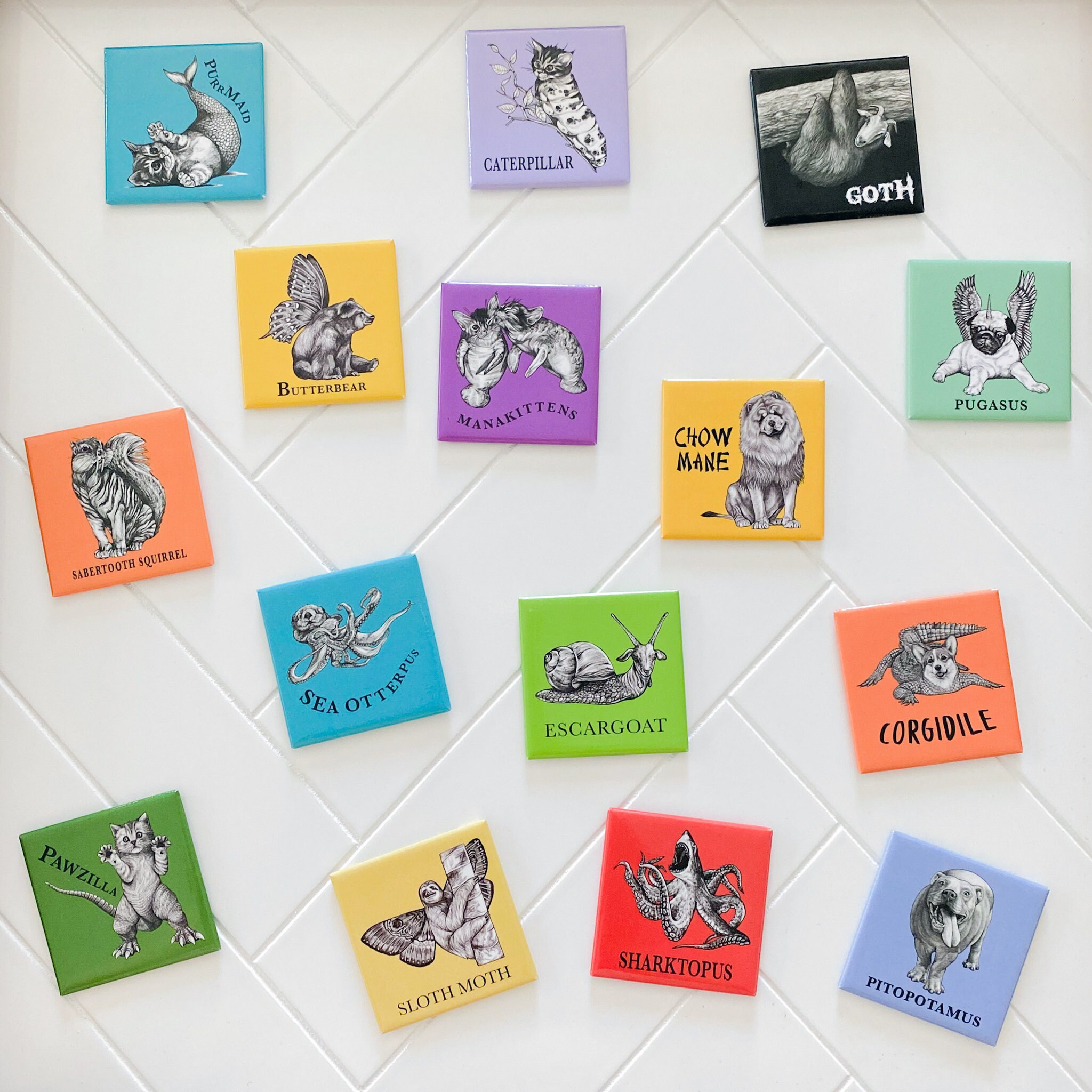 Sneasel Fridge Magnet | Snake + Weasel Hybrid Animal | 2" Square ...