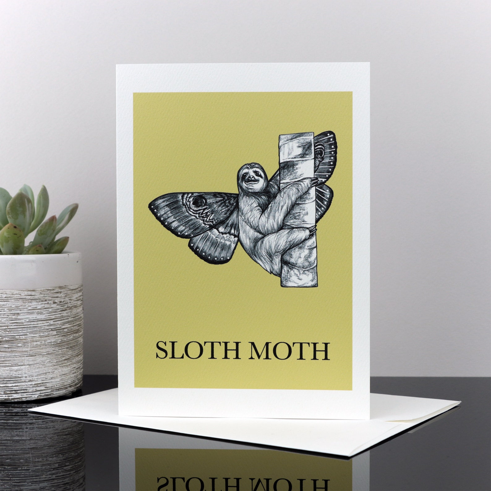 Sloth Moth Greeting Card Sloth Moth Hybrid Animal Blank - Etsy
