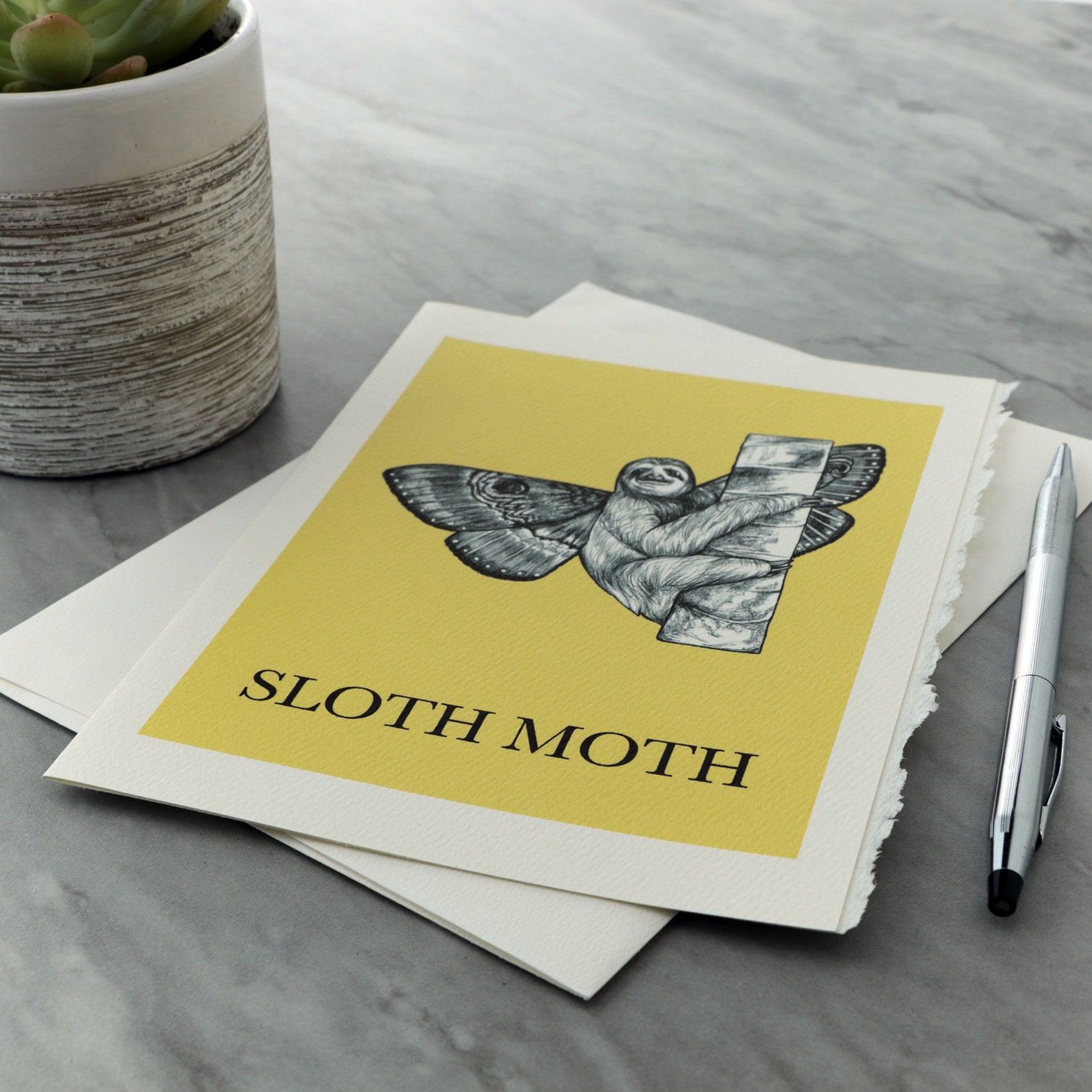 Sloth Moth Greeting Card Sloth Moth Hybrid Animal Blank | Etsy