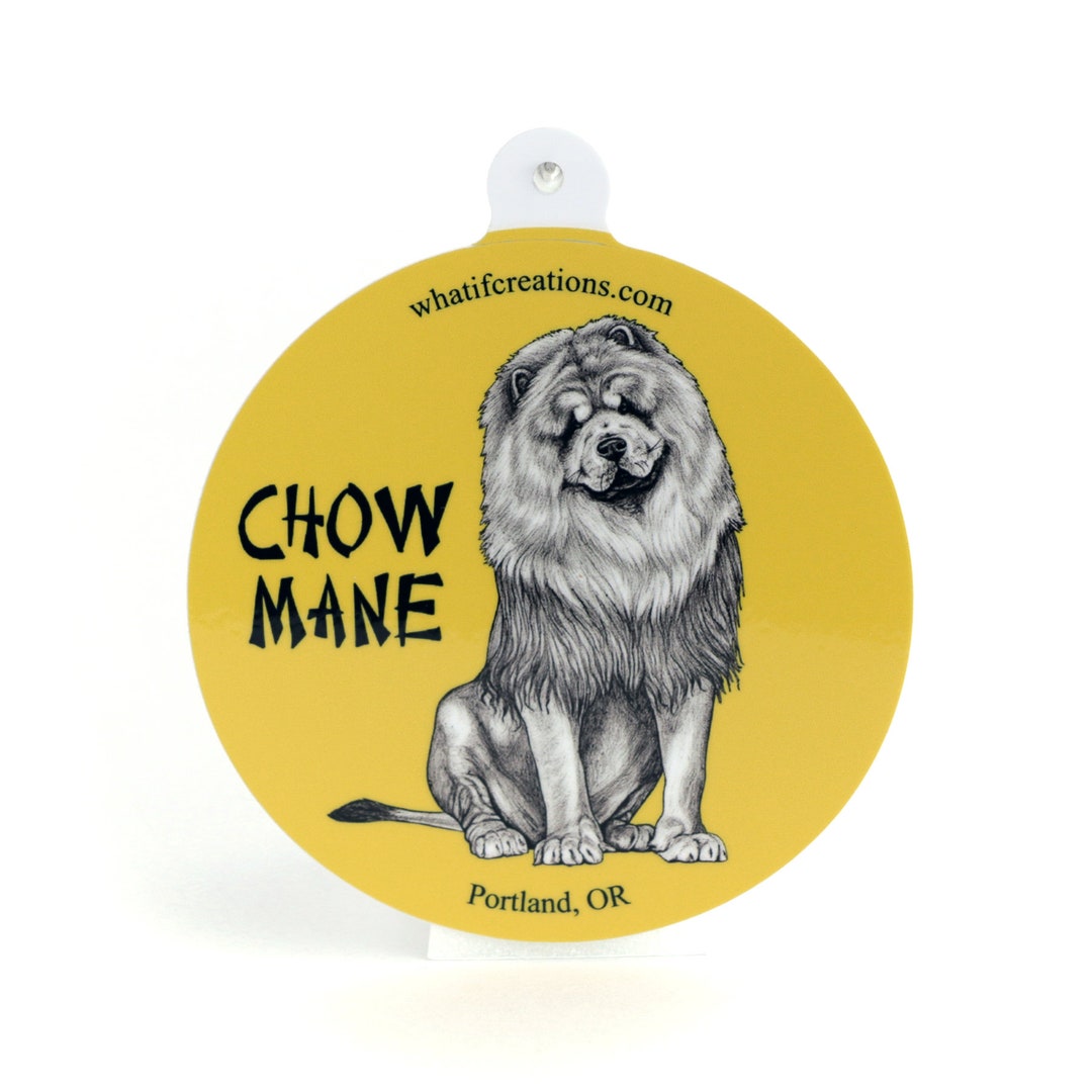 Chow Mane Sticker | Chow Chow + Lion Hybrid Animal | 3" Circle Vinyl ...