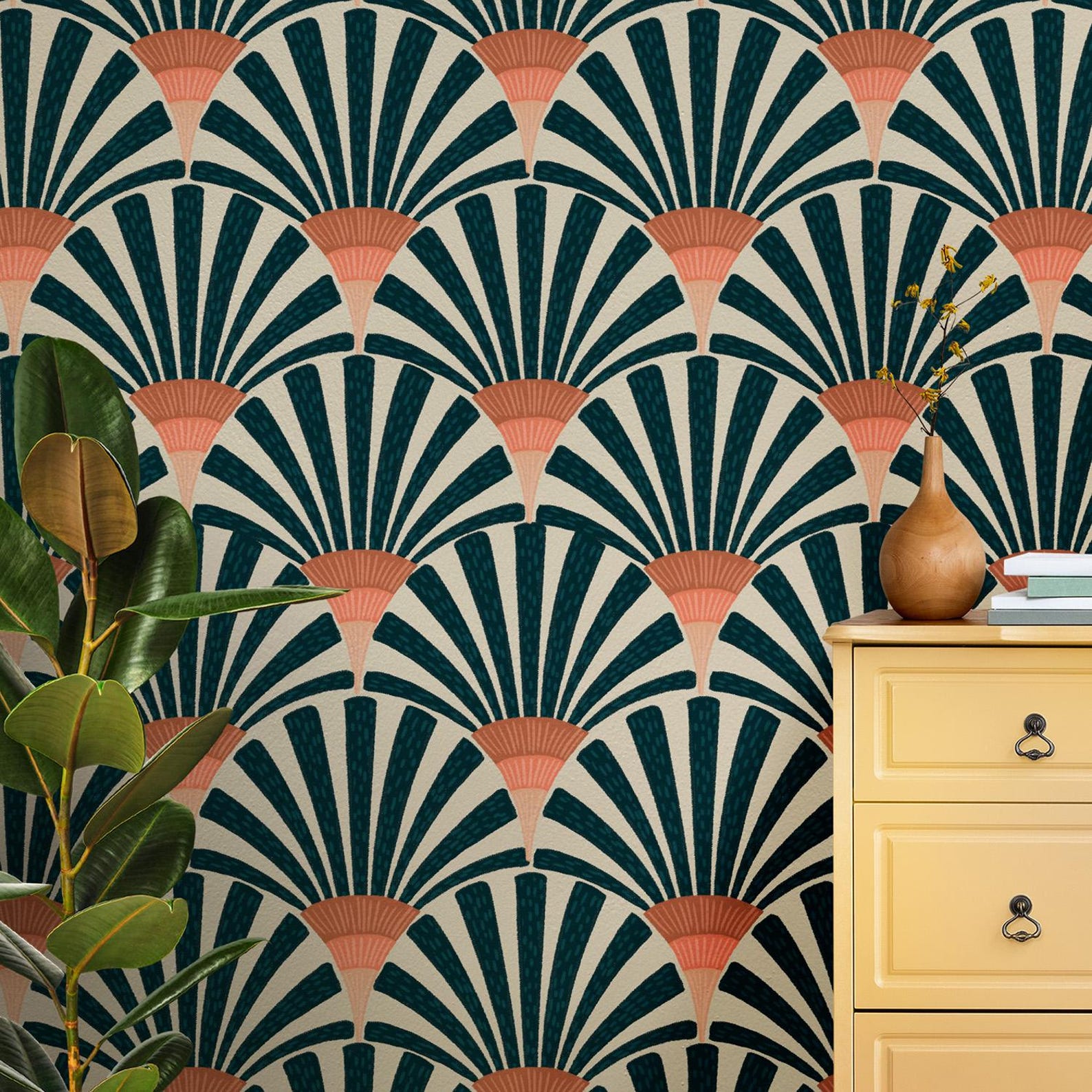 Sunburst Arches Peel & Stick Wallpaper – Elegant Retro Covering for ...