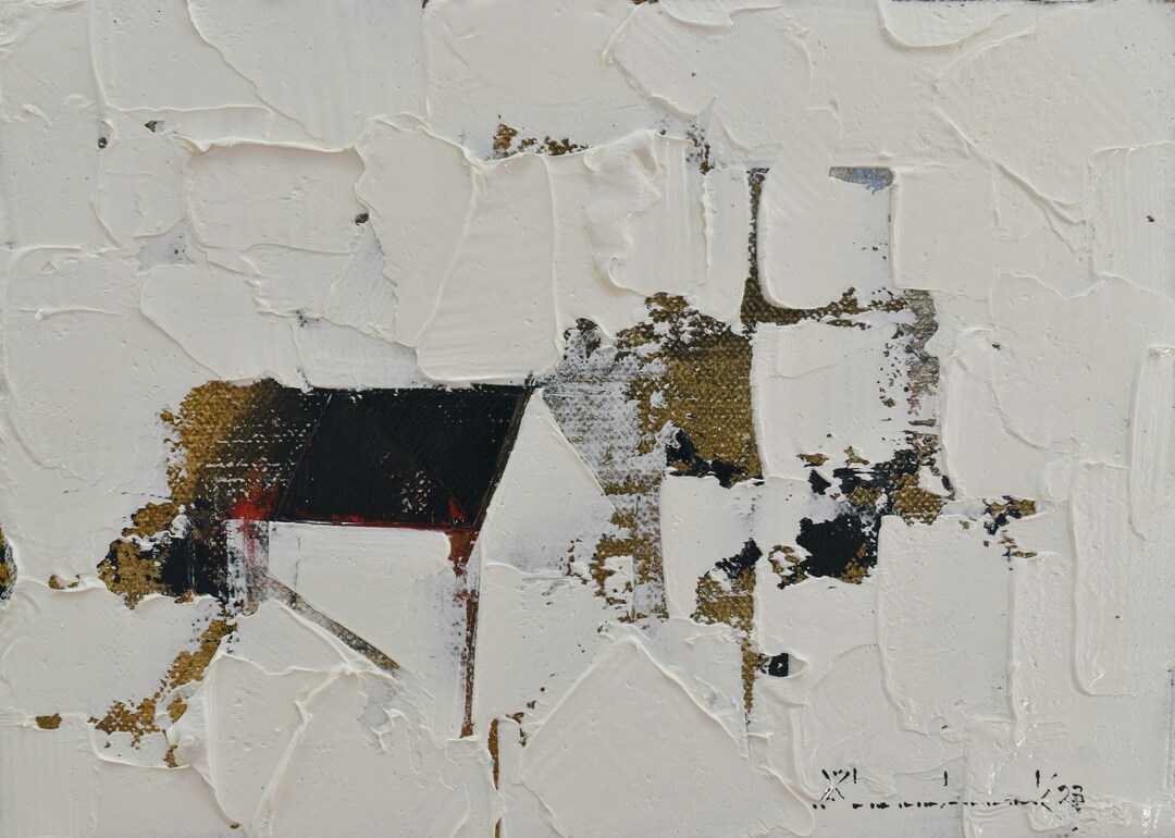 A Winter in Hiding - Original Abstract Landscape Oil Painting on Canvas ...