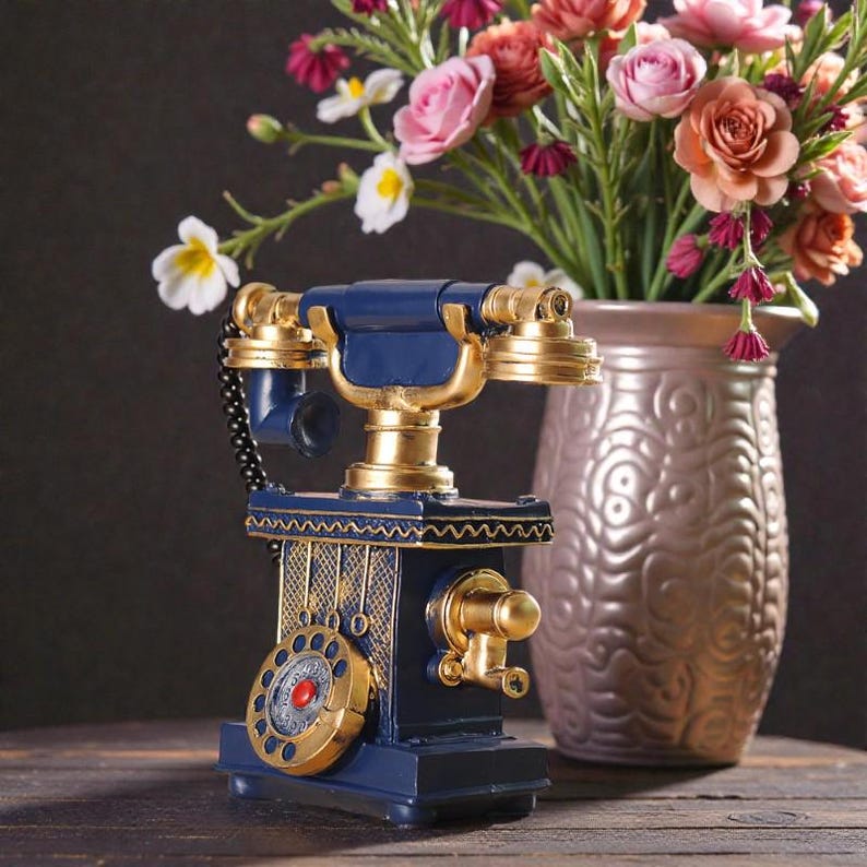 Vintage Rotary Telephone Figurine Antique Phone Sculpture Home Office ...