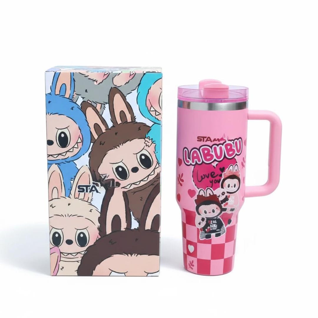 Labubu Doll Stanley Mug Kawaii Coffee Cup, Travel Water Bottle ...