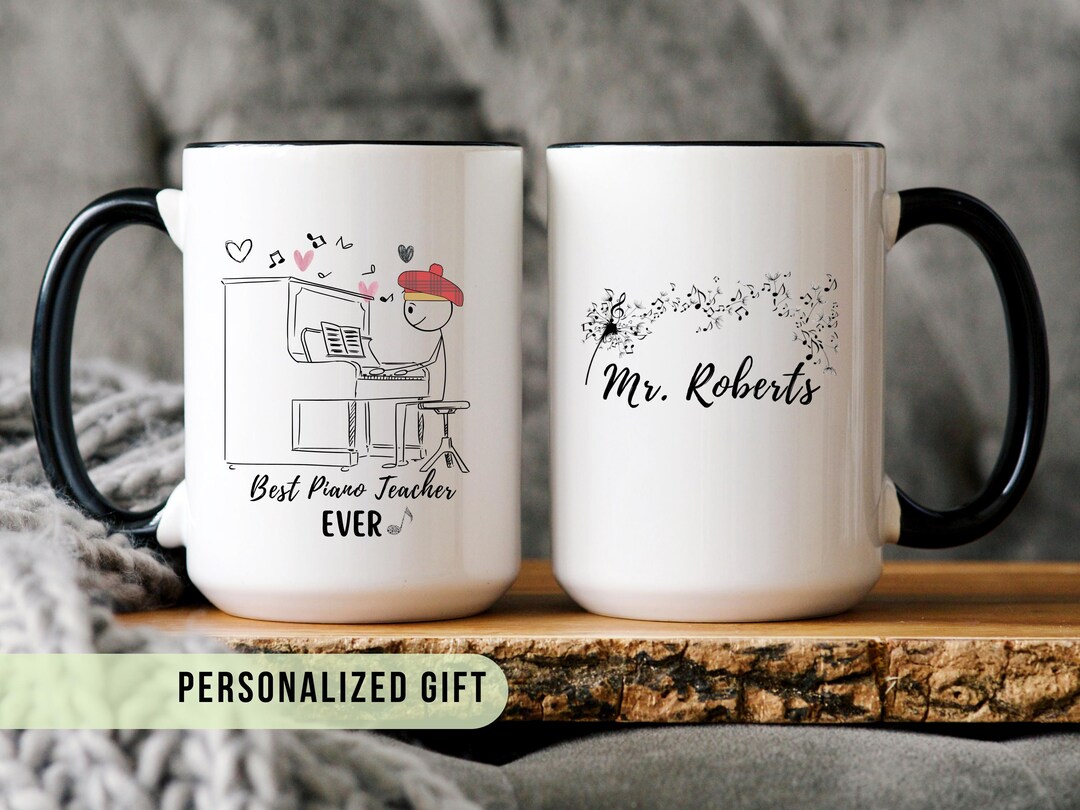 Personalized Piano Teacher Mug, Best Music Instructor Gift, Custom ...