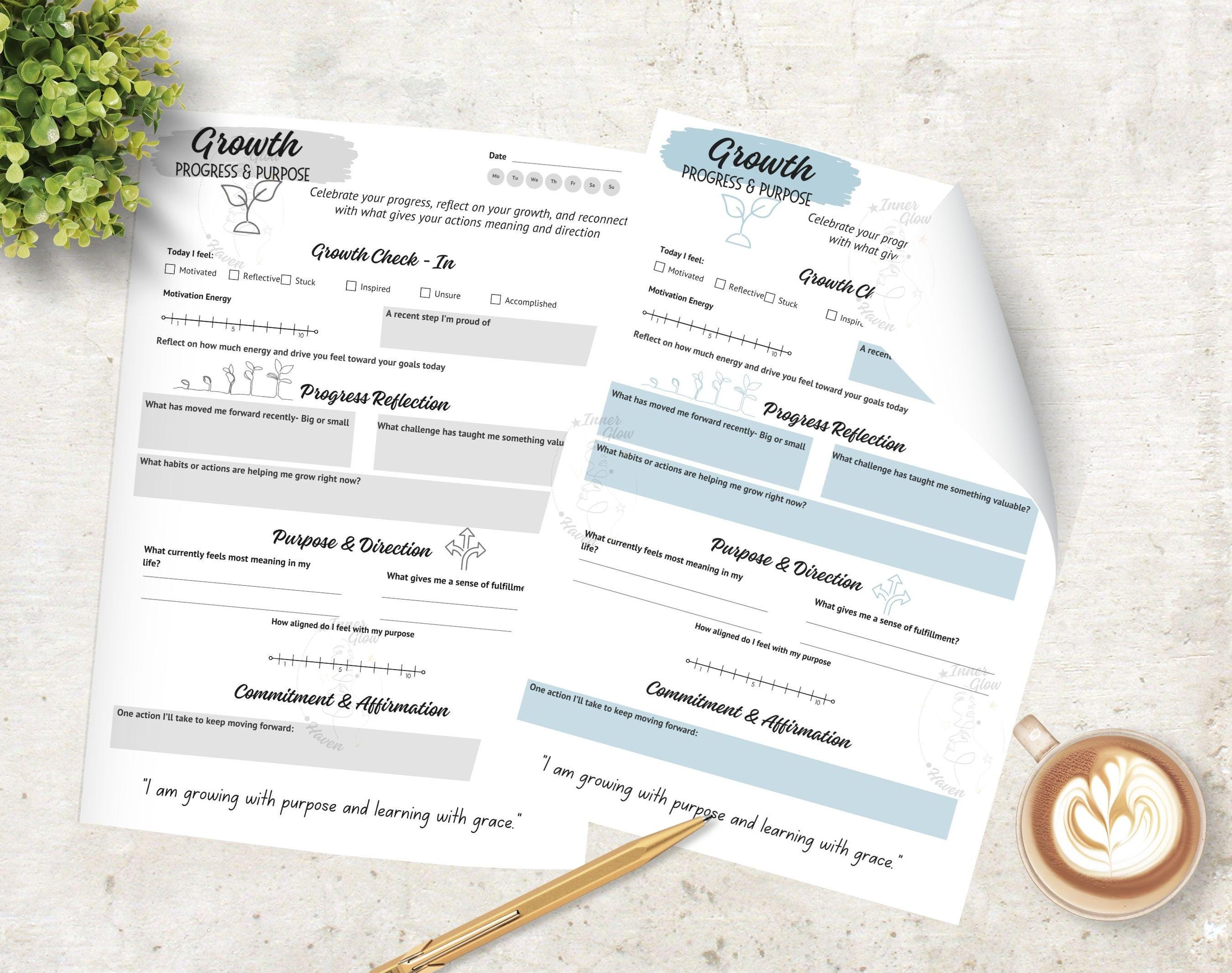 Self Discovery Wheel Printable Bundle, Mindfulness Worksheets Set ...