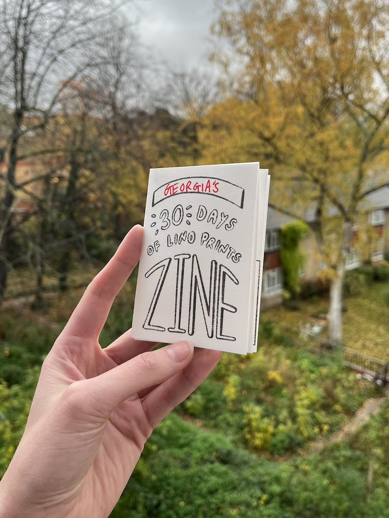 Zine TEMPLATE "30 Days of Lino Prints" (portrait(digital Download ...