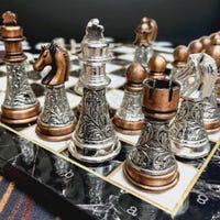 Made to Order – Chess Set, Viking Design in Black and Mahogany Colour ...