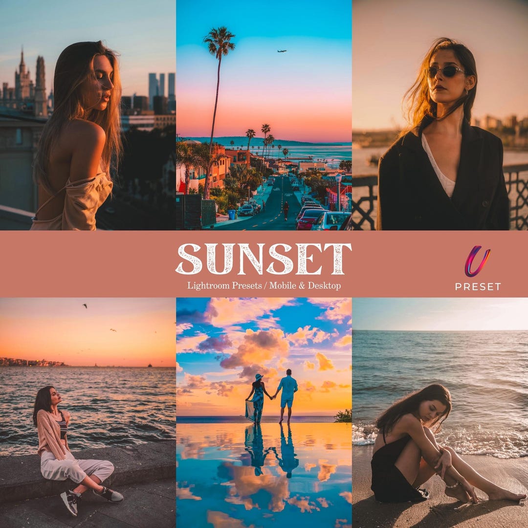 Sunset Lightroom Preset | Golden Hour Warm Tones for Outdoor & Beach ...