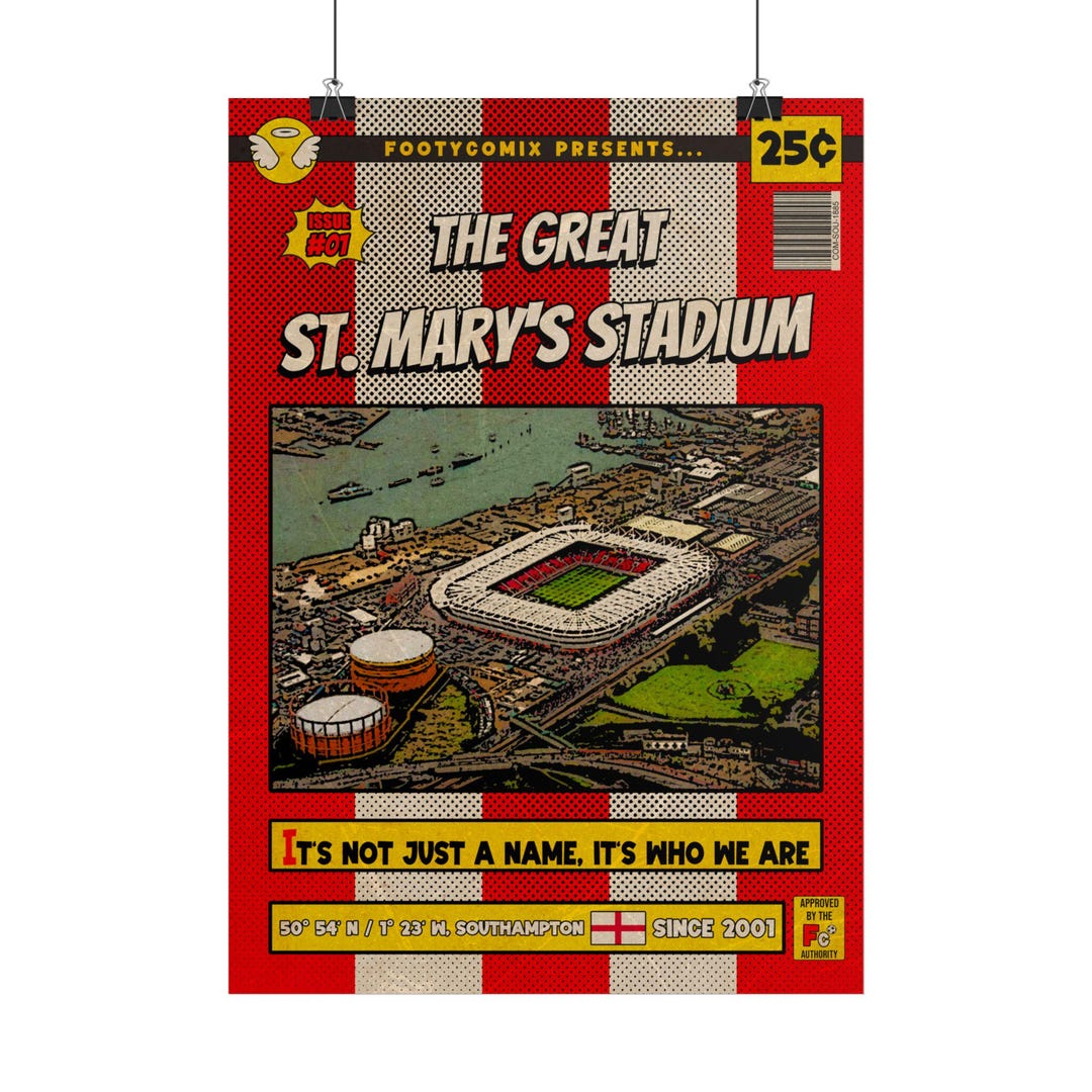 St. Mary's Stadium Football Comic Poster (no Frame), Premier League FC ...