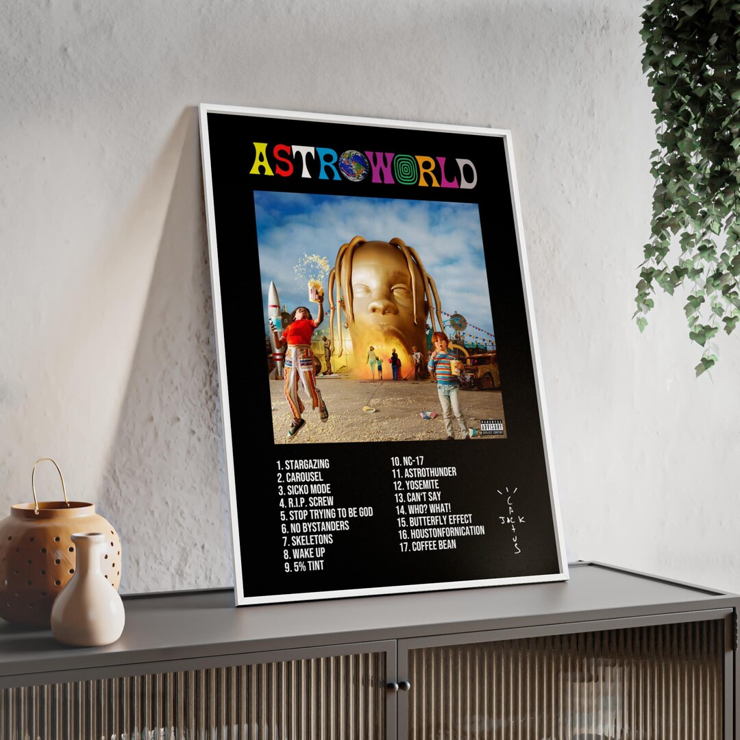 Astroworld Travis Scott Album Cover Poster, Music Wall Art, Travis ...