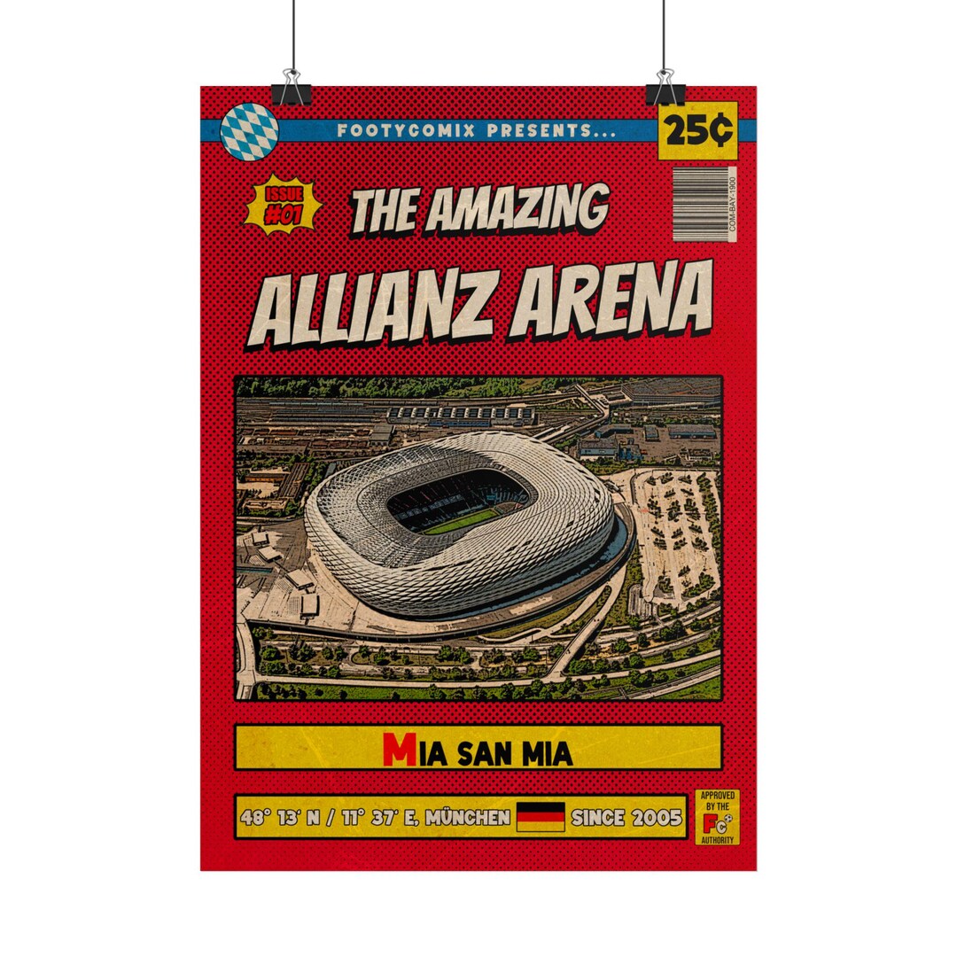 Allianz Arena Football Comic Poster (no Frame), Bundesliga FC Bayern ...