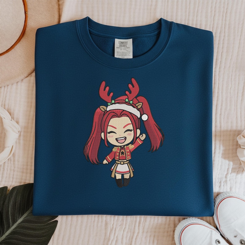 Christmas Girls Embroidery Design, Reindeer Outfit Machine Embroidery ...