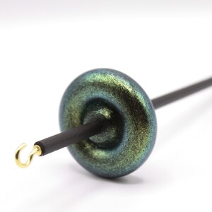 Emerald Dragon Sparkle Drop Spindle - Blue Green Gold Shifting Colors ...
