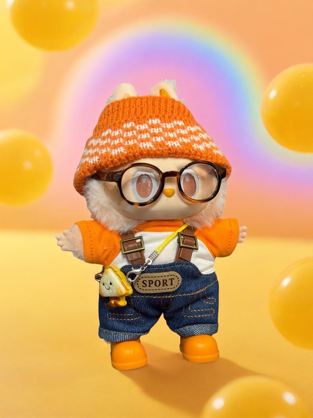 Happiness Authentic Plush Monster: OOAK Handmade Orange Gems, Card ...