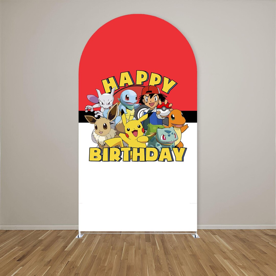 Pokemon Birthday Arch Backdrop Cover for Kids Party Fun Photo Background - Etsy