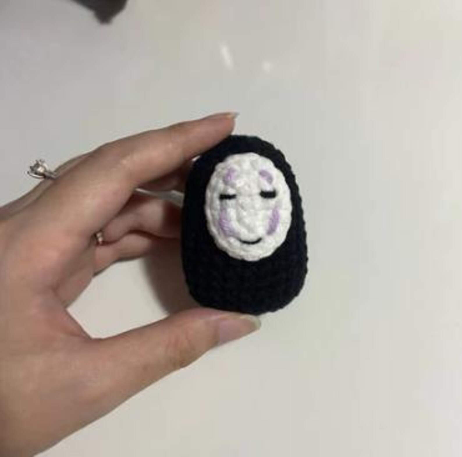 Cute No-face Crochet Keychain | Ghibli Inspired Handmade Amigurumi ...