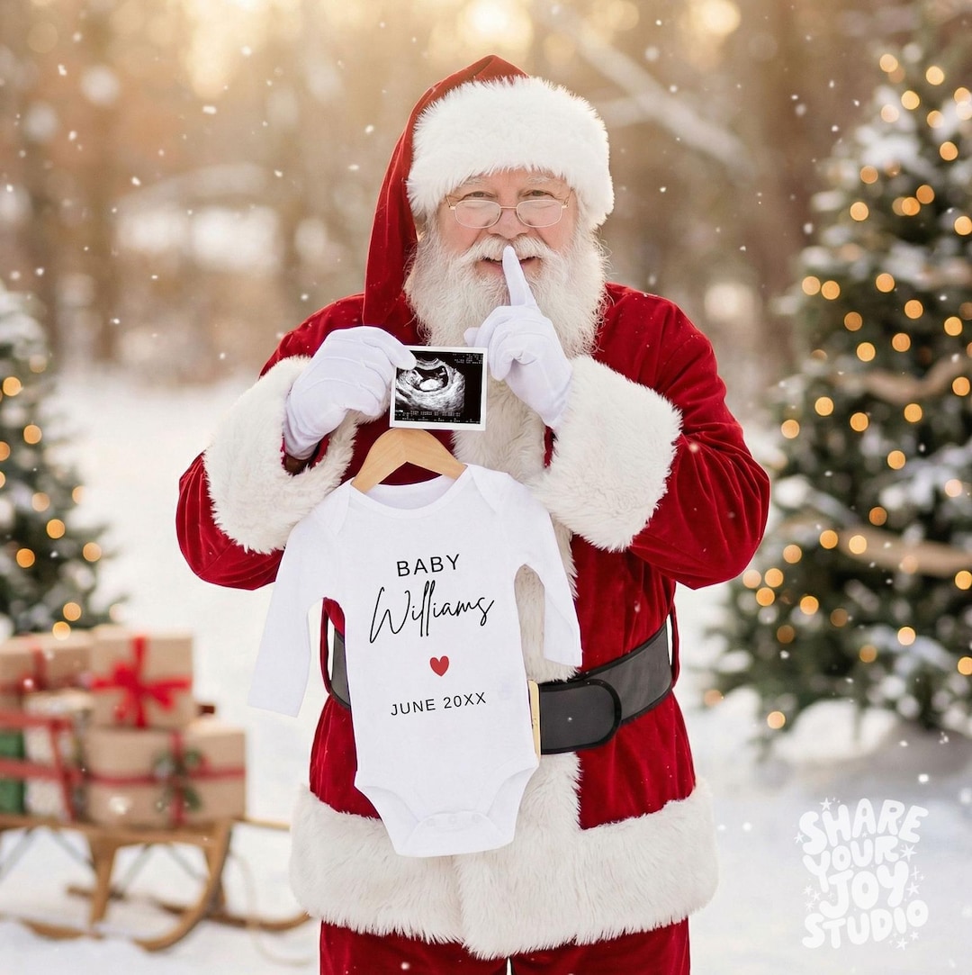 Christmas Baby Reveal | Gender Neutral Santa Announcement (digital ...