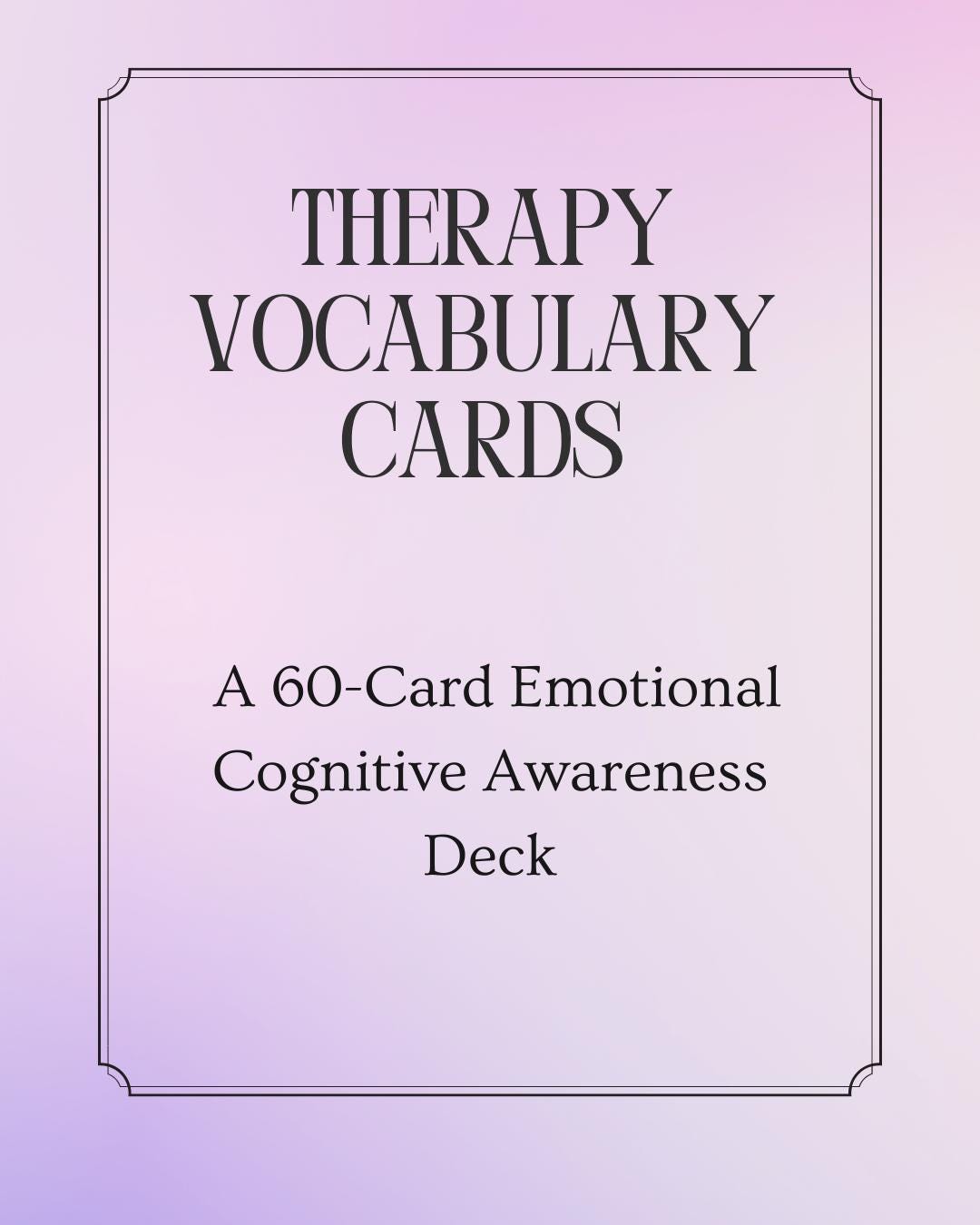 Therapy Vocabulary Cards 60 Emotion, Needs, Cognitive Distortion ...