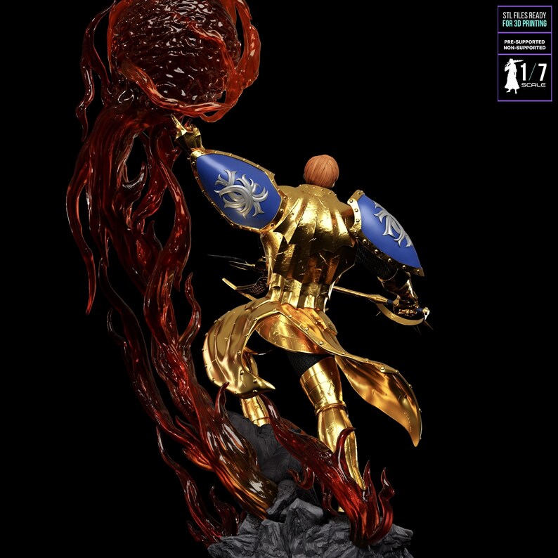 The Seven Deadly Sins – Escanor | Sunshine Form STL Statue | Anime 3D ...