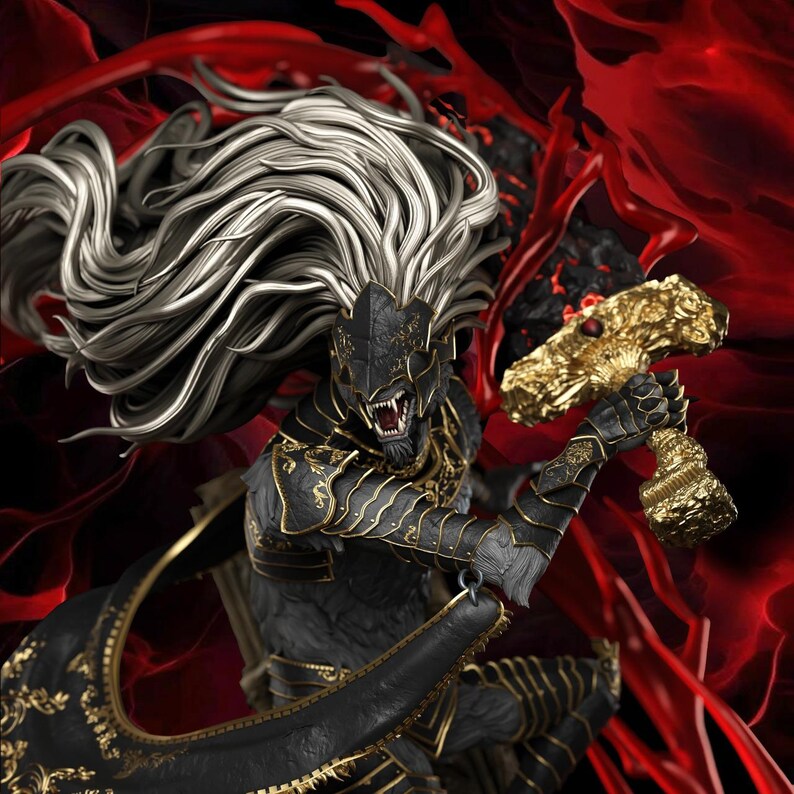 Abyssal Wolf Saint STL 3D Print | Shadow Guardian Statue | Dark Epic 3D ...