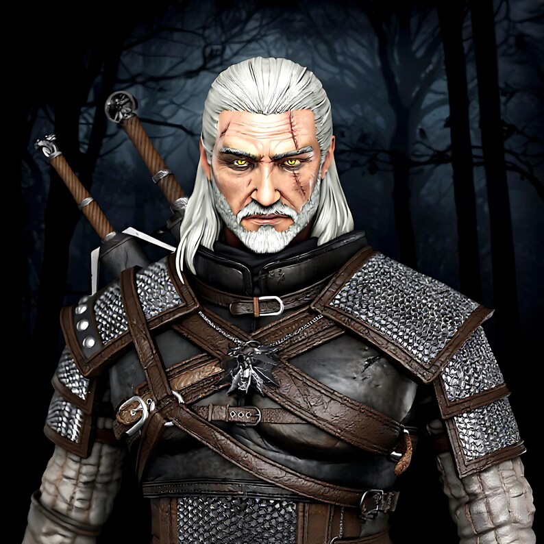 Wolfblade Witcher STL 3D PRINT | Monster Hunter Knight Statue | Dark ...