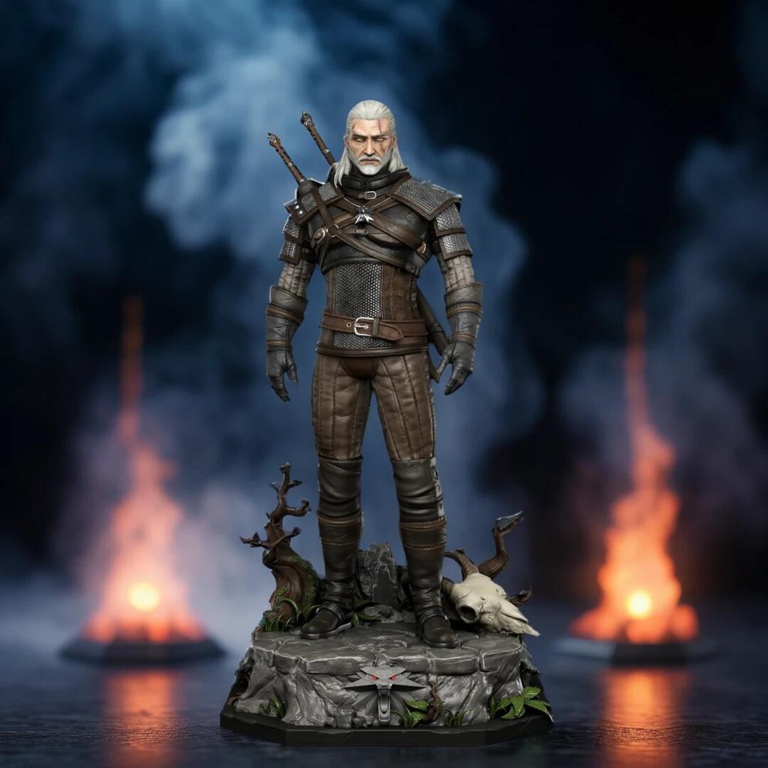 Wolfblade Witcher STL 3D PRINT | Monster Hunter Knight Statue | Dark ...