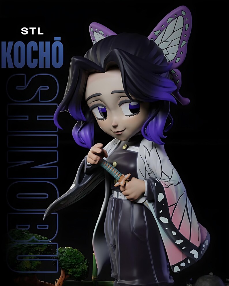 Serene Butterfly Guardian STL 3D PRINT | Elemental Healer Statue ...