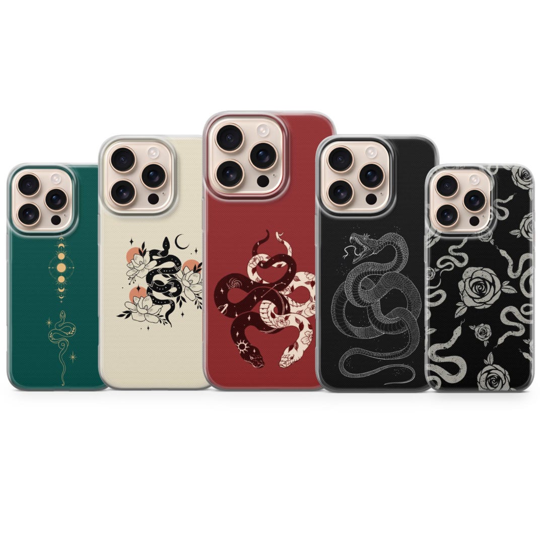 Snake Phone Case Aesthetic Art Cover for iPhone 17 Pro Max, 16e, 15, 14 ...