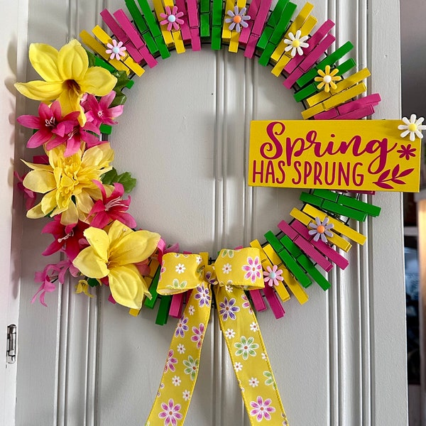 Summer Clothespin Wreath - Etsy