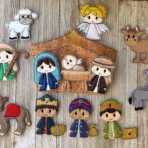 Sparkly Nativity Finger Puppet Set, Christmas Gift, Nativity Story - Etsy