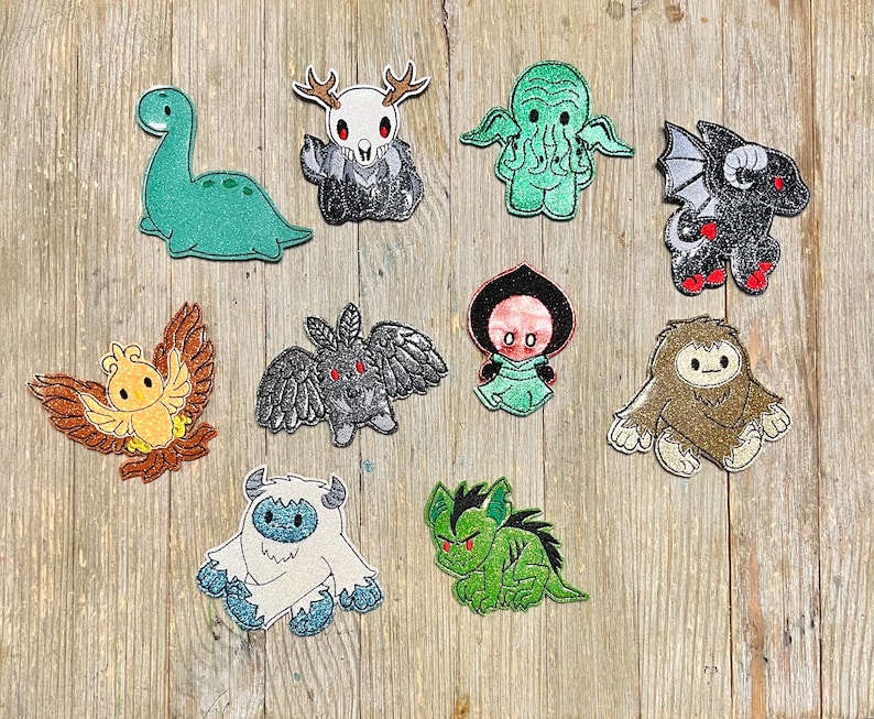 Sparkly Mythological Creatures Finger Puppets: Embroidered Glitter ...