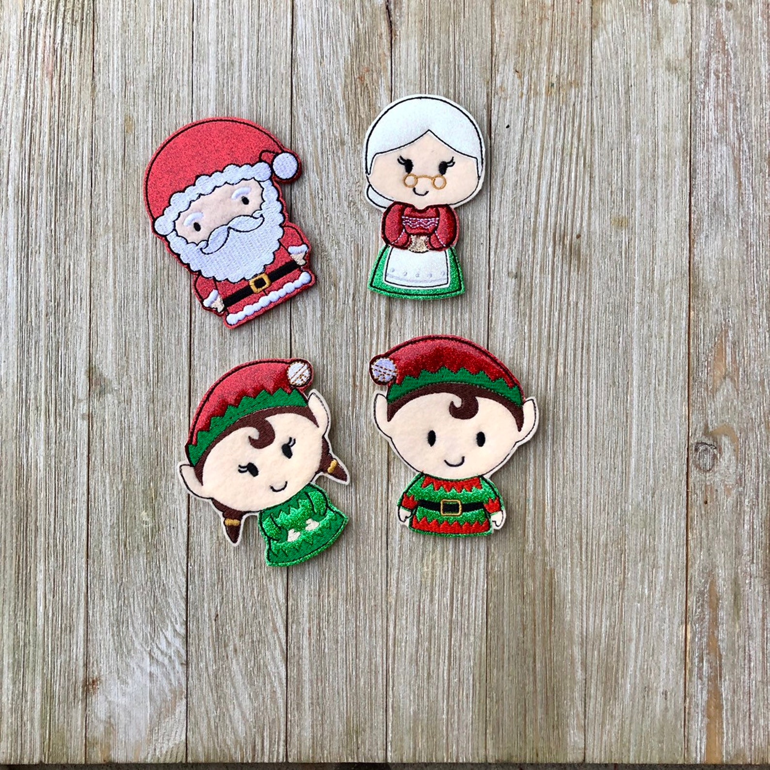 Santa and Elves Finger Puppets | Etsy