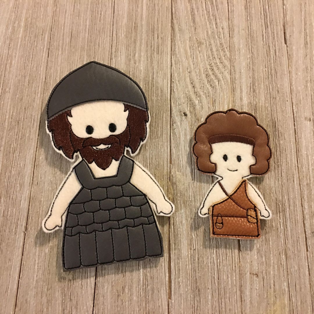 David and Goliath Finger Puppet. Bible Story Play. - Etsy