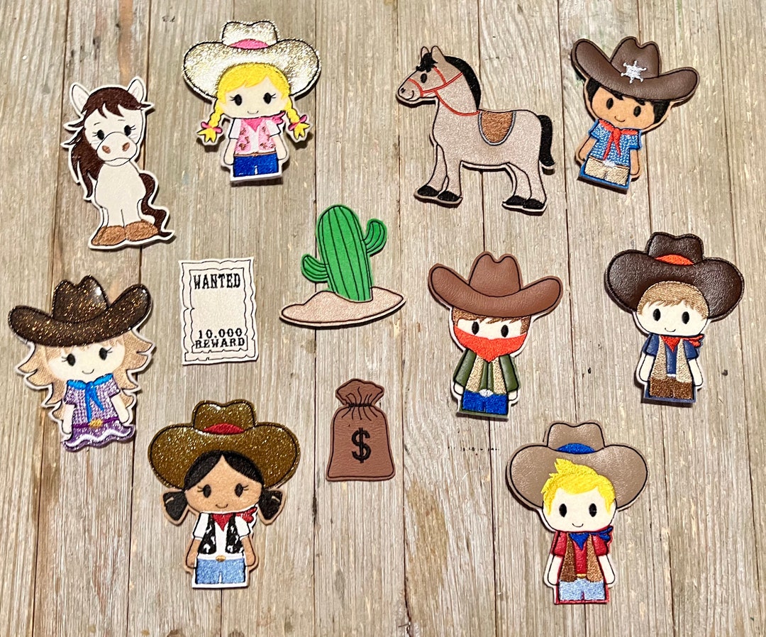 Wild West Finger Puppet Set, Cowboy Finger Puppet Set - Etsy